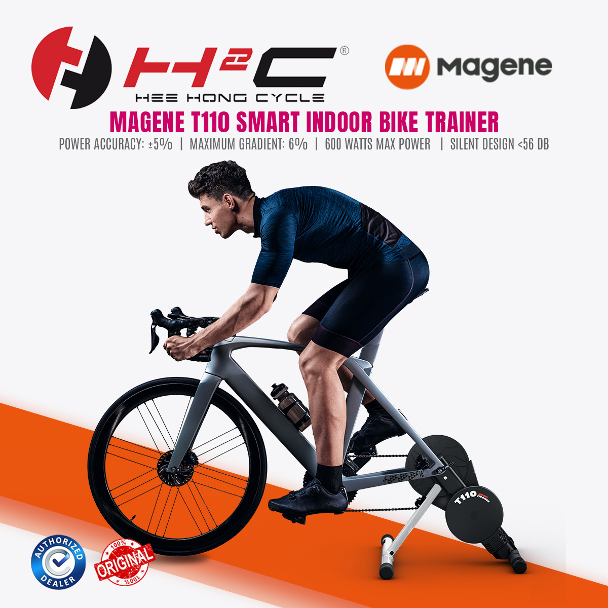 MAGENE T110 Smart Bike Trainer | 600W Power | 6% Gradient | ±5% Power ...